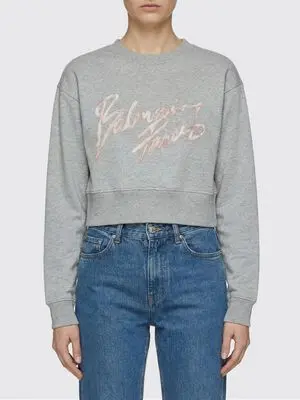 Balmain Logo Cropped Sweatshirt - Grey