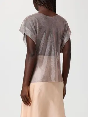 Alberta Ferretti Embellished Mesh Top - Blush Pink