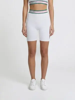 Casablanca Ribbed Biker Shorts - White
