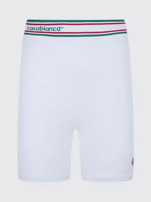 Casablanca Ribbed Biker Shorts - White