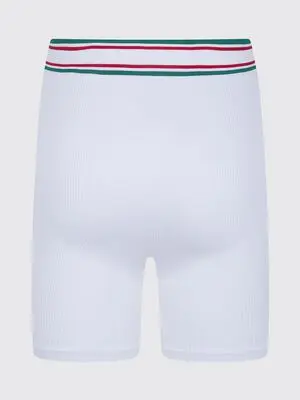 Casablanca Ribbed Biker Shorts - White