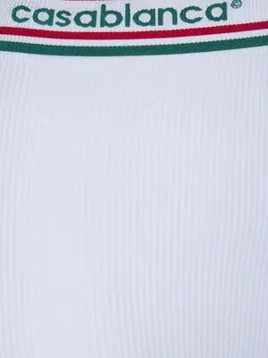 Casablanca Ribbed Biker Shorts - White