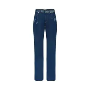 JEAN PAUL GAULTIER Jeans With Trompe L'oeil Print - Blue