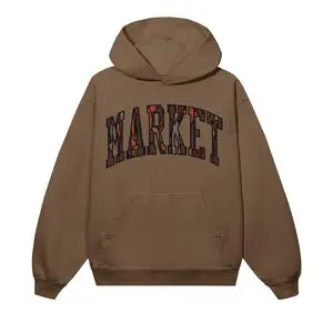 MARKET Tree Bark Arc Hooded Sweatshirt - Brown