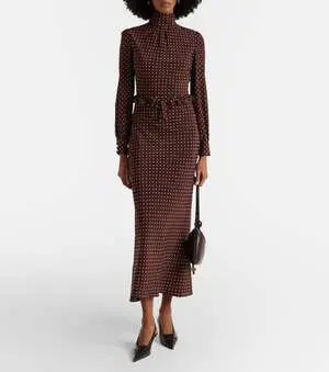 Alessandra Rich Polka-dot Midi Dress