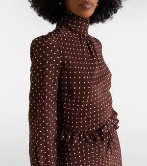 Alessandra Rich Polka-dot Midi Dress