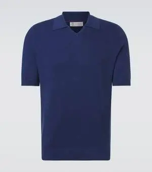 Brunello Cucinelli Ribbed-knit Cotton Polo Shirt
