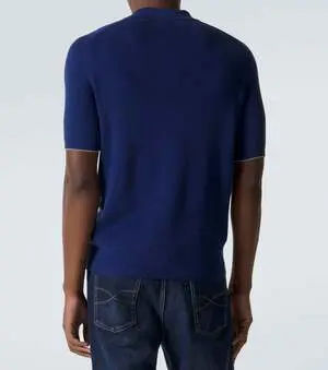 Brunello Cucinelli Ribbed-knit Cotton Polo Shirt