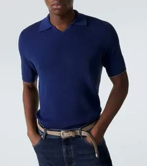Brunello Cucinelli Ribbed-knit Cotton Polo Shirt