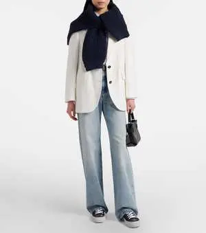 Brunello Cucinelli Monili Suede-trimmed Sneakers - Blue