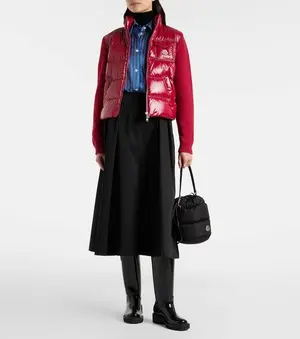 Moncler Down-paneled Virgin Wool Cardigan