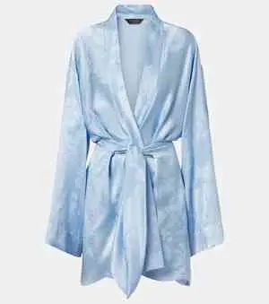 Balenciaga Silk Wrap Dress - Blue