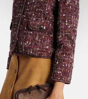 Etro Cropped Cotton-blend Bouclé Jacket - Multicoloured