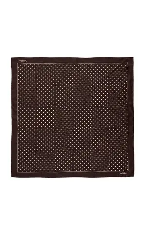 Valentino Garavani Polka-dot Print Silk Scarf - Brown