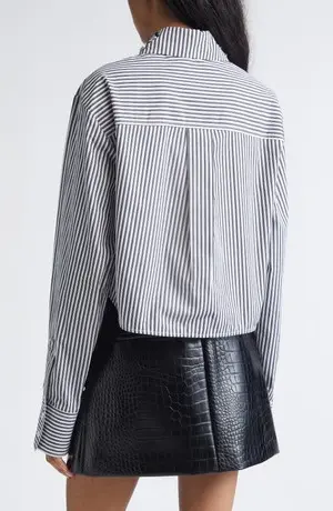 Sportmax Quagga Stripe Embellished Button-up Shirt