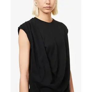 Vince Relaxed Sleeveless Cotton-jersey Top - Black