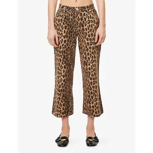 DAMSON MADDER Kenny Leopard Cotton Twill Trousers - Tiger