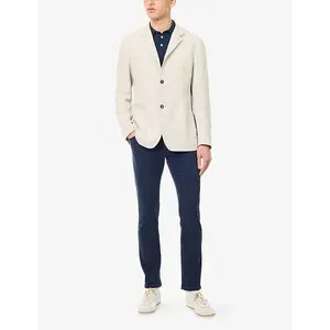 Eleventy Mandarin-collar Linen-blend Jacket - Sand