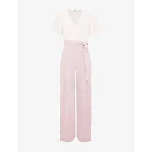 PHASE EIGHT Petite Kallie V-neck Jumpsuit - Pale Pink