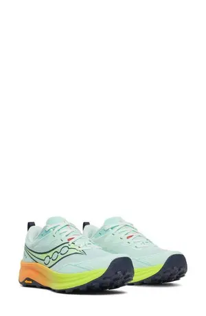 Saucony Peregrine 16 Trail Shoe - Aqua/citron