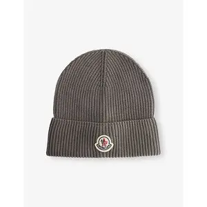 Moncler Cotton-knit Beanie With Brand Patch