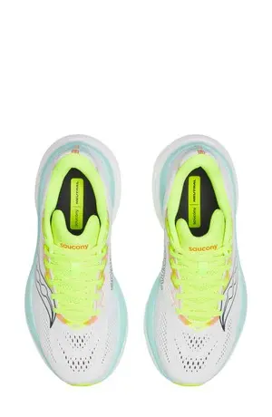 Saucony Ride 19 Running Shoe - White/splash