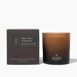 DEANDRA CRAIGMAN STUDIOS Black Pepper & Bergamot Candle & Playlist - Brown