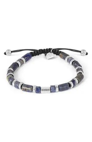 THOMPSON OF LONDON Sodalite Tube Bead Friendship Bracelet - Blue