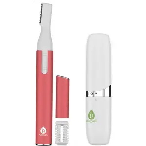 PURSONIC Precision Beauty Duo Painless Electric Shaverthe Claudine Collection & Facial Trimmer & Eyebrow Styling Kit - White
