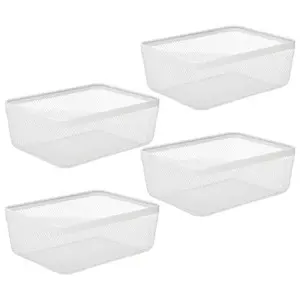 MDESIGN Metal Wire Food Organizer Storage Bin Basket For Kitchen, Pantry, Bathroom, Laundry Room, Closets, Garage - White