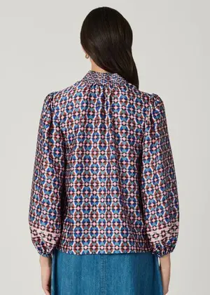 Shoshanna Rye Paulo Geo Print Blouse
