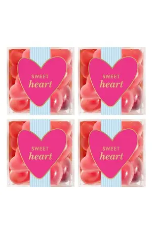 SUGARFINA Sweet Heart Set Of 4 Strawberry Heart Candy Cubes - No Color