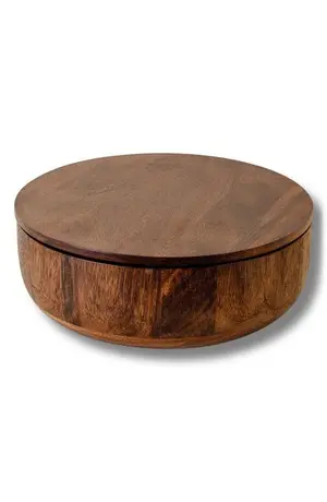 HOLCOMB Dot Wooden Salad Bowl & Lid - No Color