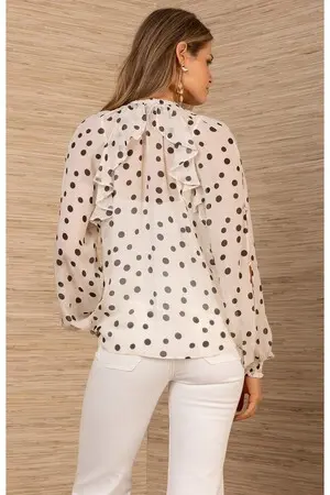Hale Bob Jaylene Silk Top - Neutral