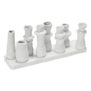 STORIED HOME Multi Vase With 8 Sections - White