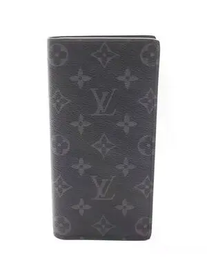 LOUIS VUITTON 2019 Brazza Monogram Eclipse Bi-fold Wallet Black
