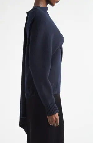 A.L.C. Davin Lambswool Scarf Sweater - Navy