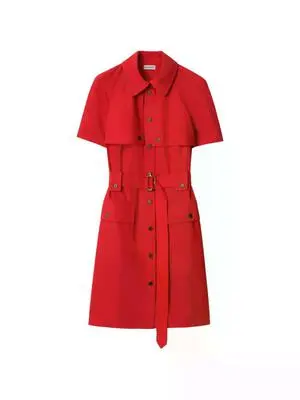 Burberry Mini Buckle Belted Wool Dress