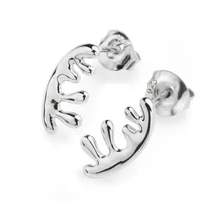 LUCY QUARTERMAINE Silver Wave Stud Earrings - Sterling Silver