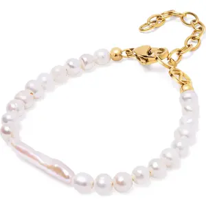 NIALAYA Mermaid Pearl Bracelet - White