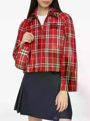 Burberry Cropped Check Hooded Jacket