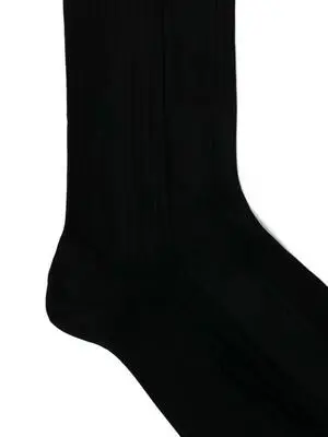 Zegna Logo-print Knee High Socks - Black