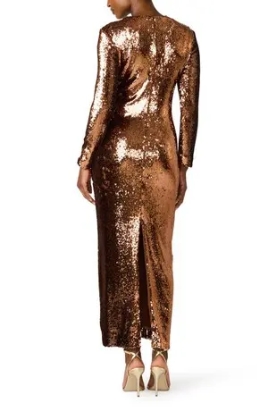 Steve Madden Kayson Sequin Long Sleeve Gown