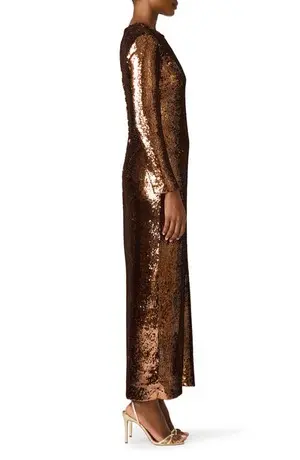 Steve Madden Kayson Sequin Long Sleeve Gown