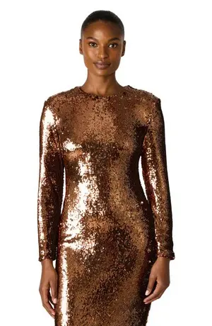 Steve Madden Kayson Sequin Long Sleeve Gown
