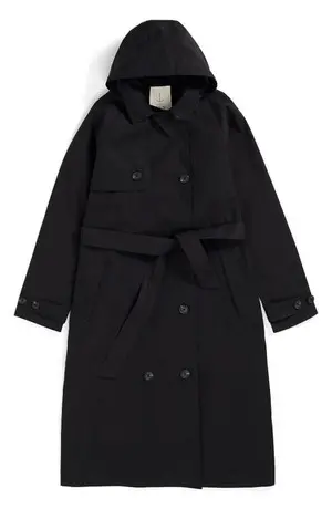 SEASALT CORNWALL Penweathers Waterproof Organic Cotton Trench Coat - Black
