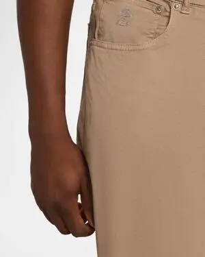 Brunello Cucinelli Dyed Cotton Straight-fit Five-pocket Trousers - Bisc