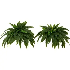 NEARLY NATURAL 48-in Uv Resistant Artificial Boston Fern Set Of 2 - Green