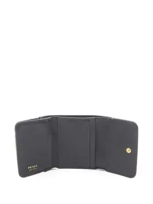 Prada 2010s Logo Leather Trifold Wallet