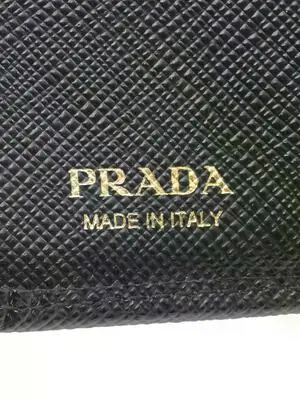 Prada 2010s Logo Leather Trifold Wallet